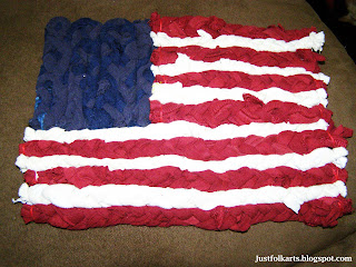 Just Folk Art: American Flag Miniature Rag Rug