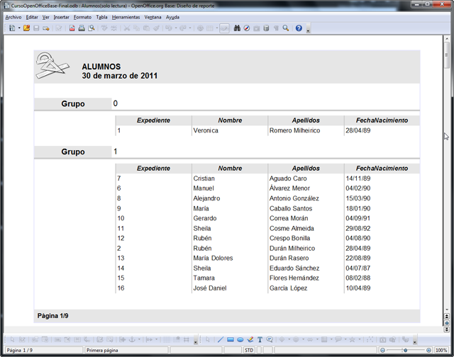 base de datos: ELEMENTOS DE UNA BASE DE DATOS
