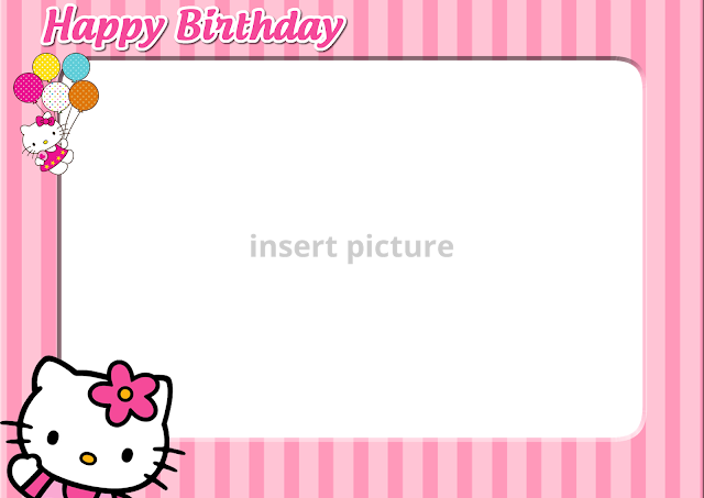 Hello Kitty Pink Stripes Photo PNG Frame - Printable PNG Frames ...