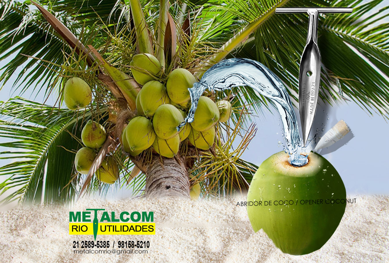 ABRIDOR DE COCO VERDE: FURADOR DE COCOS INOX