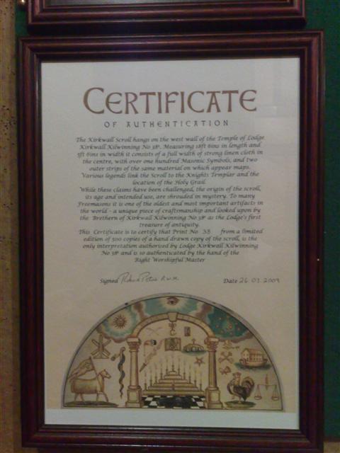 Lodge Kirkwall Kilwinning 38.2: Lodge Souviner's