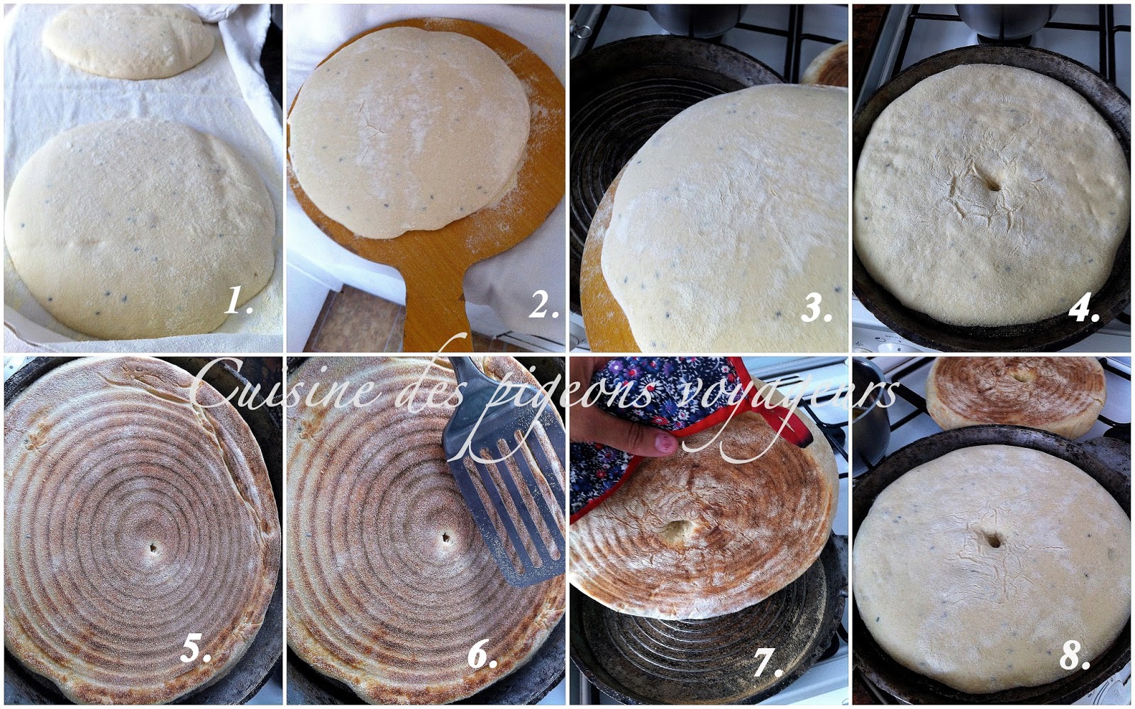 C@hier de recettes...des pigeons voyageurs!!: Khobz Matloue ou Khobz ...