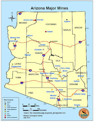 Arizona Geology: Arizona Major Mines map updated