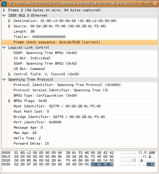 Frame Check Sequence Recorded In Stp