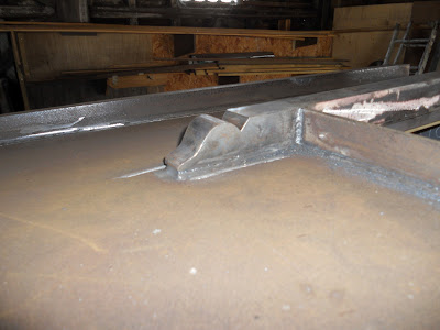 Harris & Watson Narrowboat Build: Back end details. Hatch slide runners