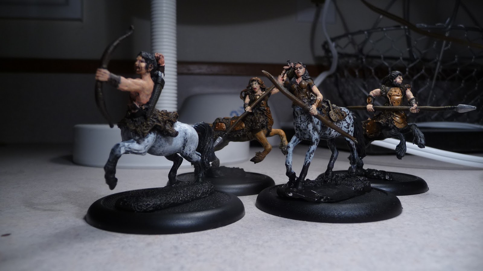 Painted Lead (Soldiers in Miniature): Male and Female Centaurs prepped ...