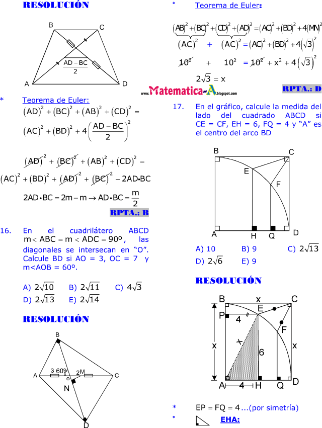 RELACIONES MÉTRICAS EN TRIÁNGULOS EJERCICIOS DESARROLLADOS IMPRIMIR ...