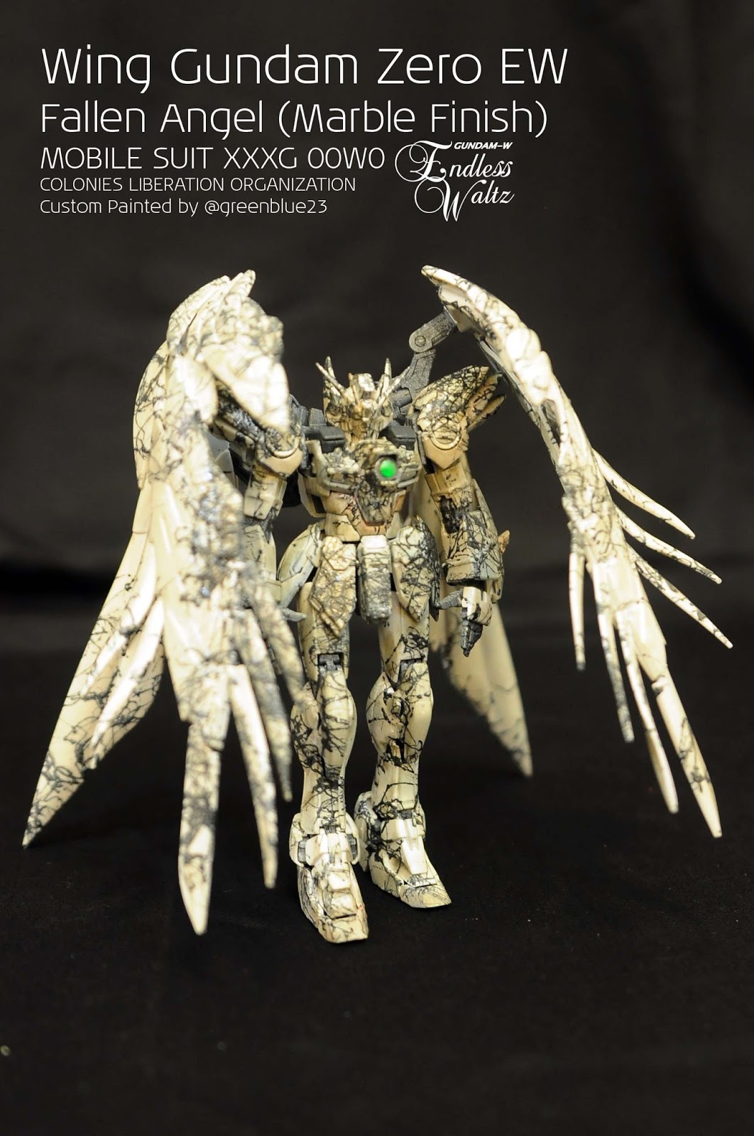 Custom Build: RG 1/144 Wing Gundam Zero Custom EW "Fallen Angel (Marble ...