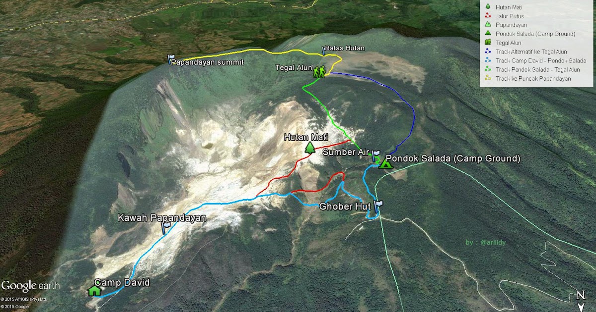 Gubuk Cerito: Peta (Map) Jalur Pendakian Gunung Papandayan