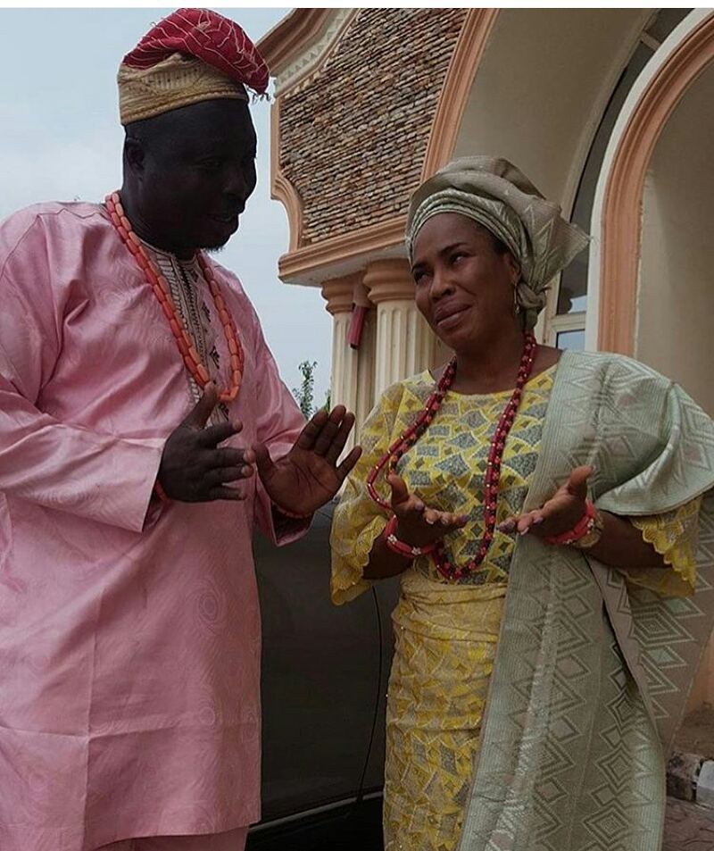 Mr. Latin and Fathia Williams on Set