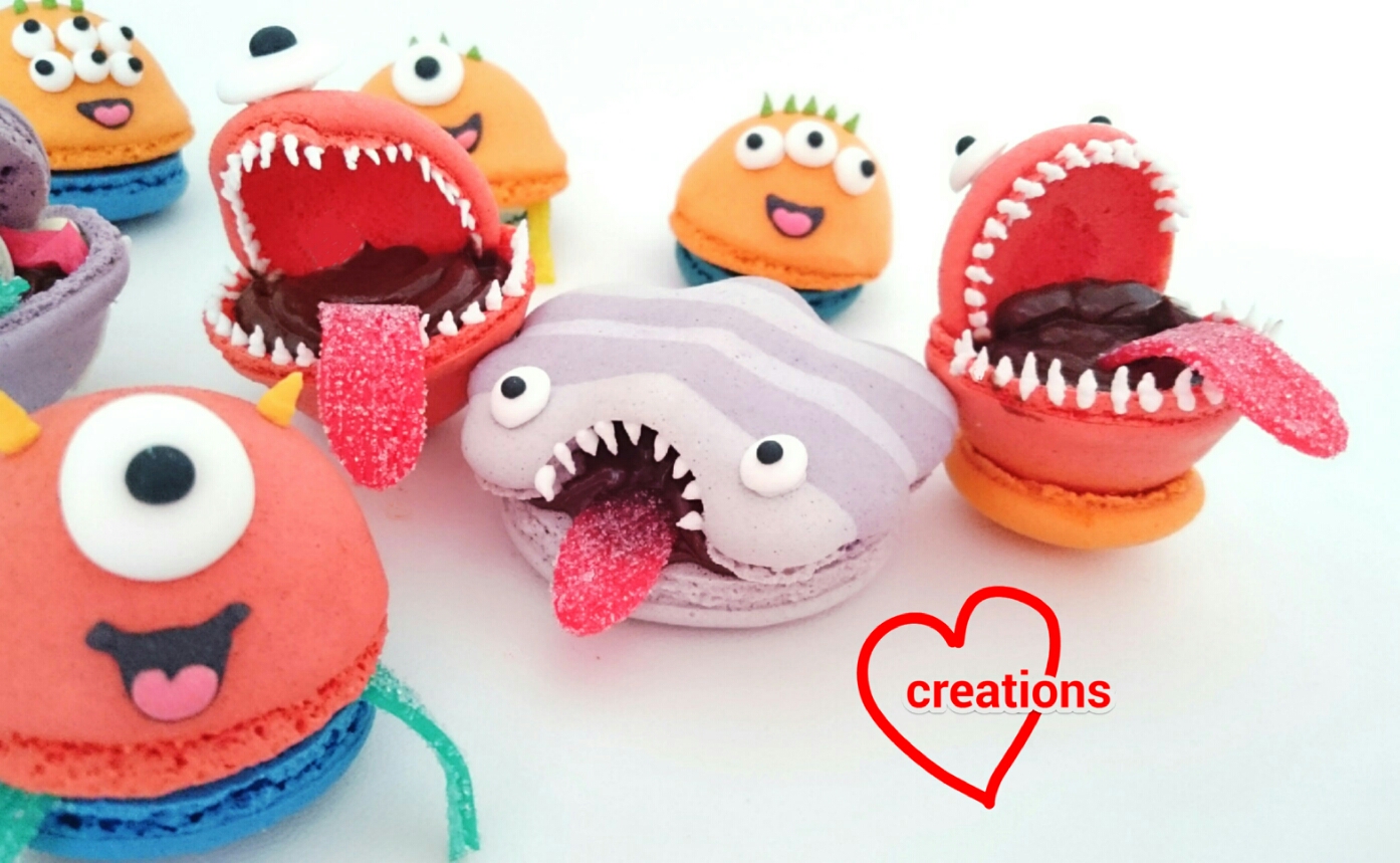 Loving Creations for You: Monster Macarons -- Made from 3D Macaron Shells!