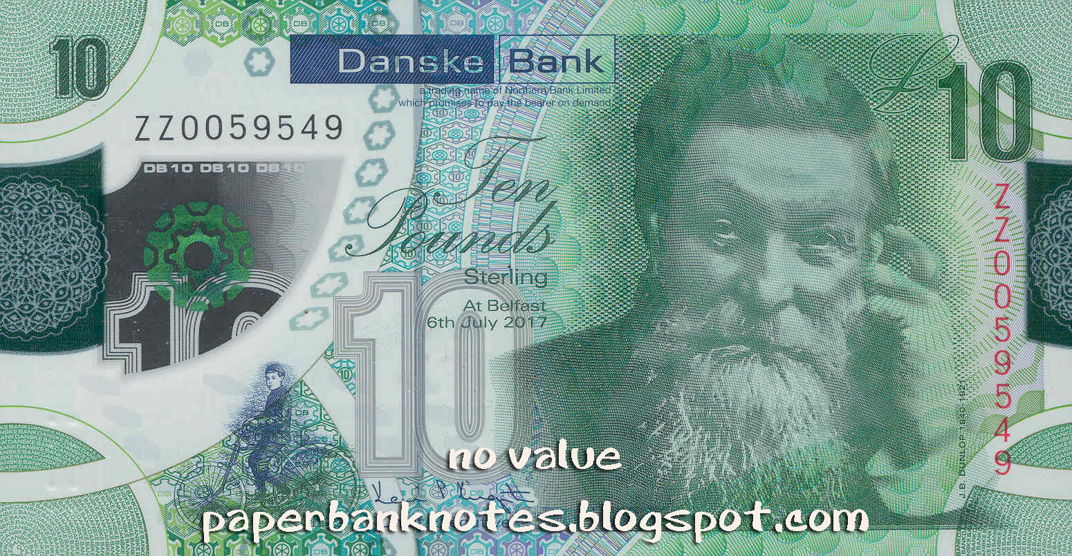europe: Northern Ireland, Danske Bank - £10 Polymer Note Series Dated 2017