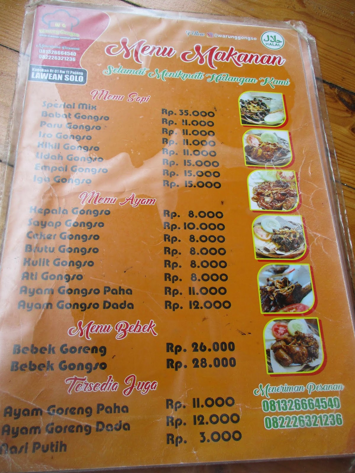 Warung Gongso, Pilihan Kuliner Serba Gongso Di Kota Solo - Fubuki Aida Blog