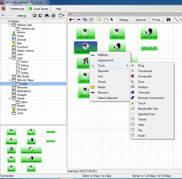 Kali linux - Draw Network Diagram - Hướng dẫn sử dụng Dude Mikrotik