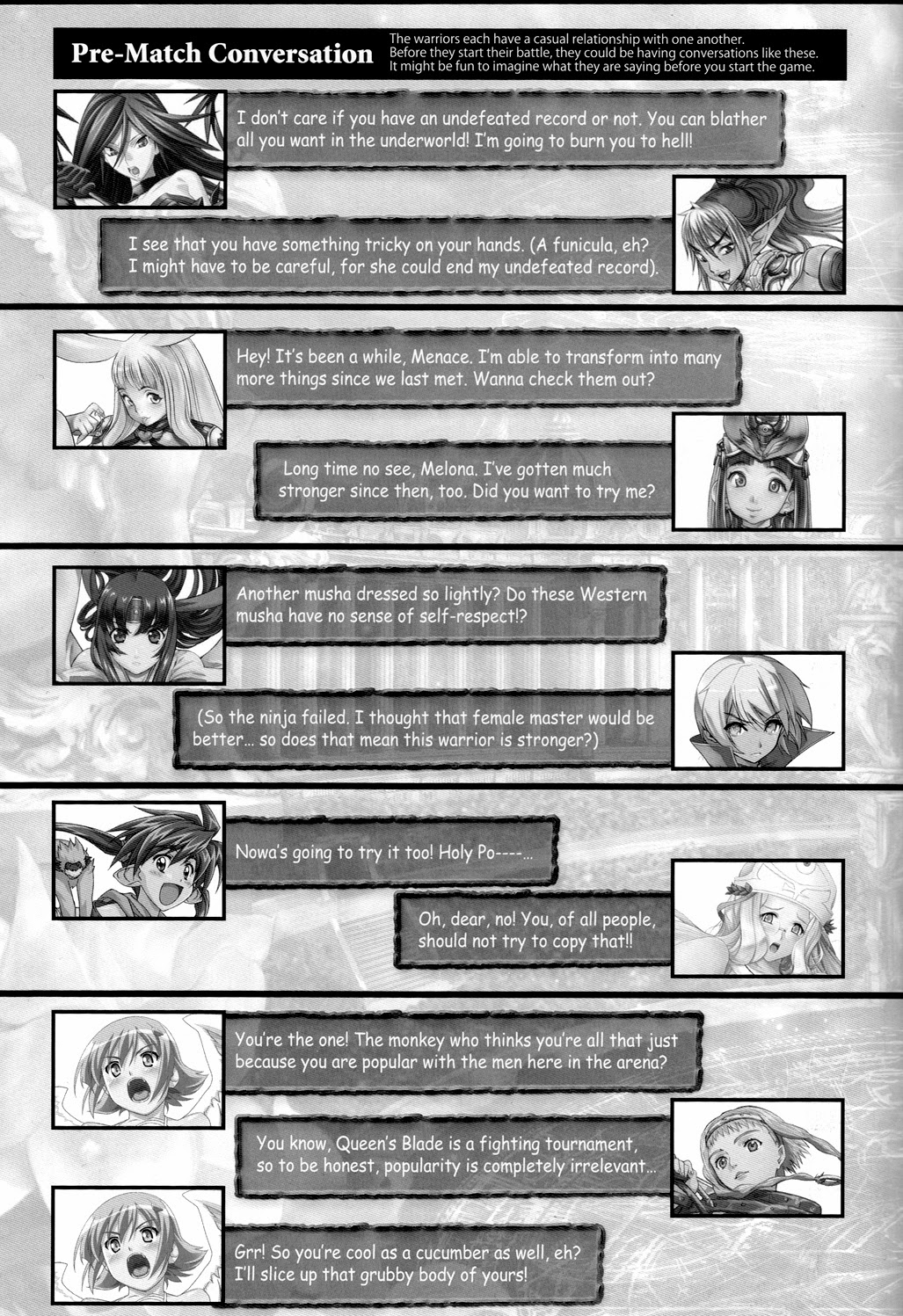 Queen's Blade Battle: Queen's Blade Conversations: Ymir and Melona