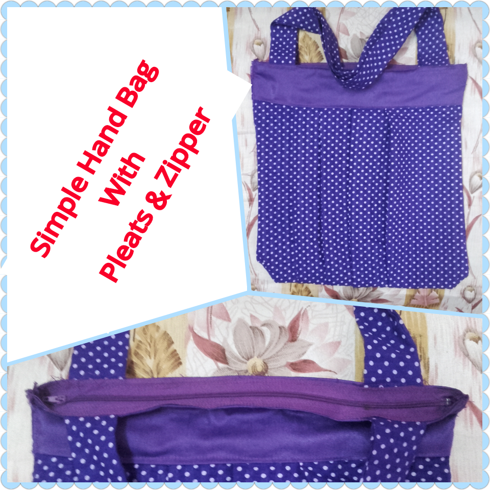 SMB HUNAR: Simple Hand Bag With Pleats & Zipper By SMB Hunar