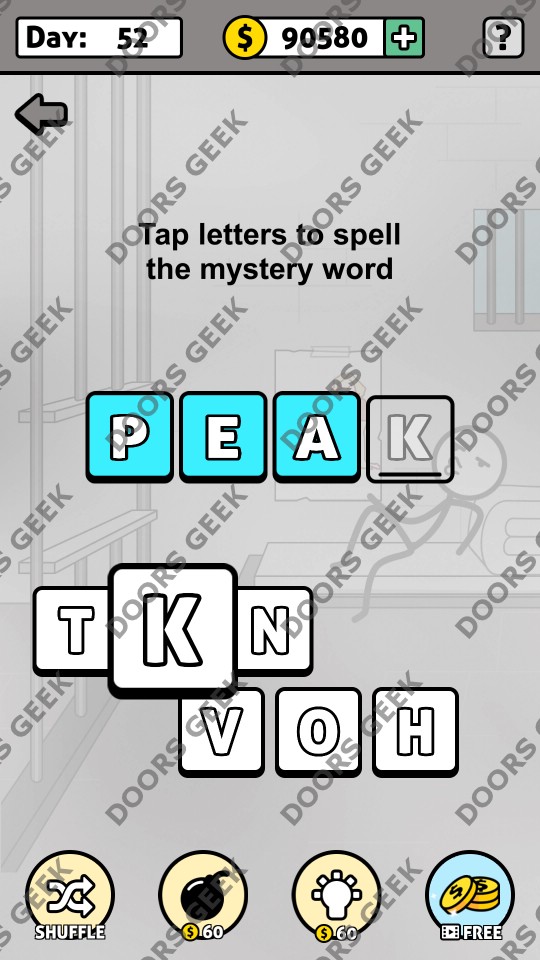 Words Story Day 52 Answer ~ Doors Geek