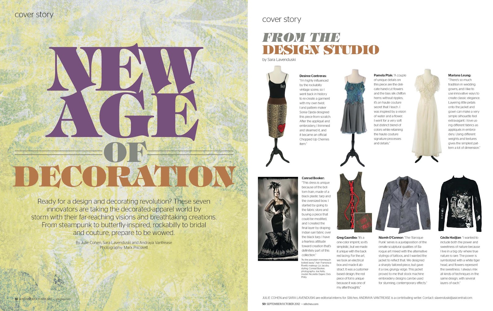 MS. FABULOUS: Embroidery Design Innovators - Stitches Magazine fashion ...