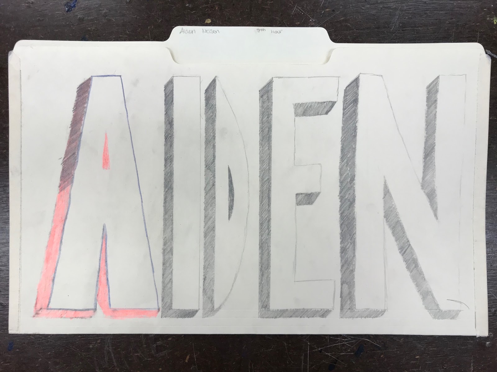 Mini portfolio name design assignment student work