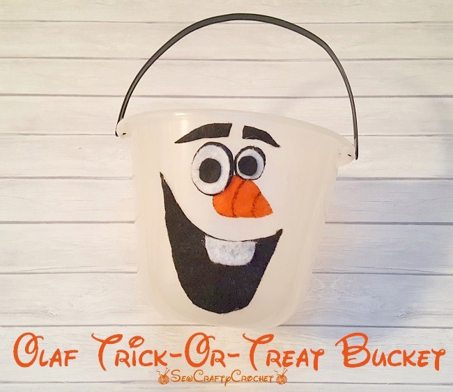 Olaf Trick-Or-Treat Bucket - Sew Crafty Crochet