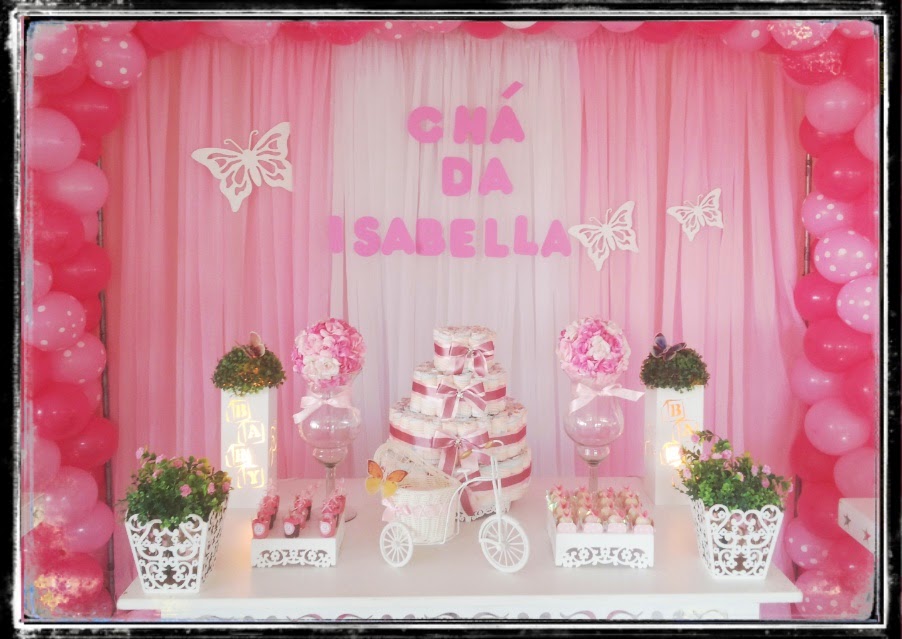 Crilê Decorações de Festas Infantis: Chá de Bebê pink e rosa