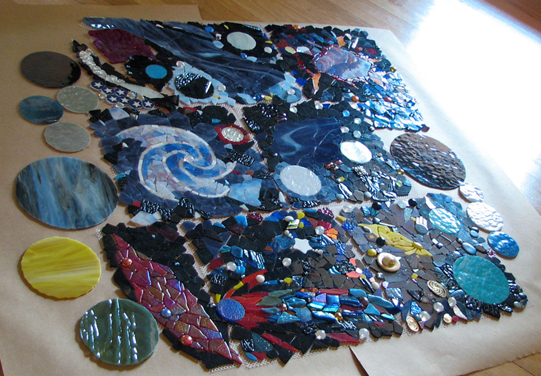 Mosaic Road: Space mosaic - WIP 6-11-11