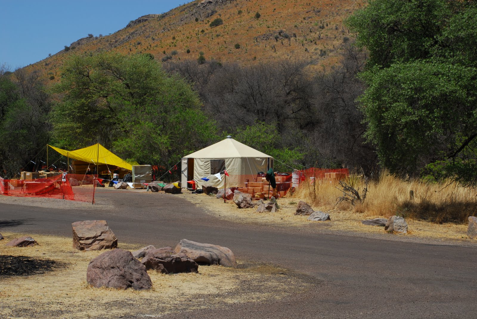 Texas Mountain Trail Daily Photo: Firefighter Tent City at Davis ...