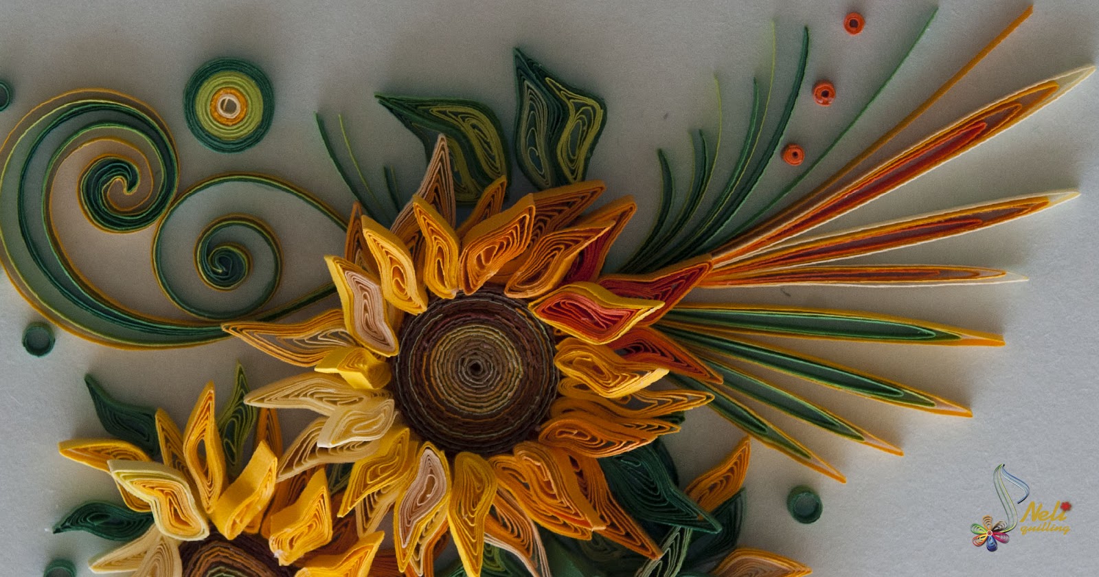 Neli Quilling Art: Qulling card - sunflowers 2