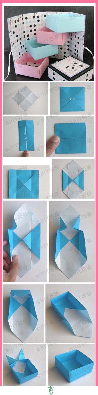 DIY Cara Buat Kotak dari Lipatan Kertas atau Origami ~ DIY Malaysia