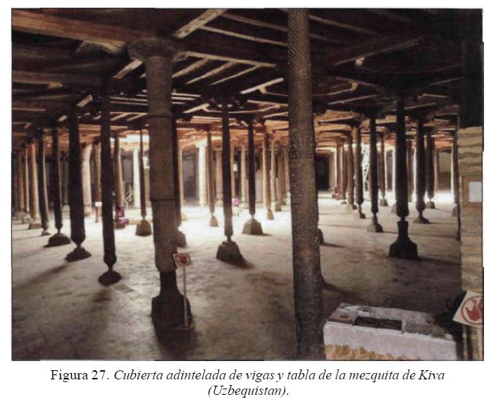 Técnicas y Medios Artísticos: Cubierta adintelada vigas y tabla