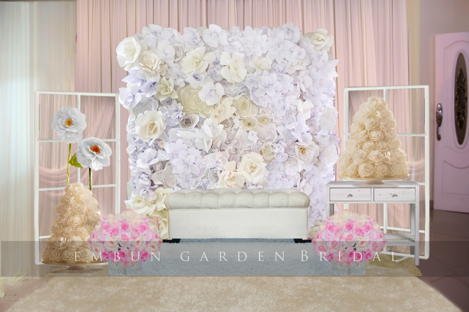 Kawasan Lynn Damya: DIY Bunga Besar-besar Sebagai Hiasan Backdrop