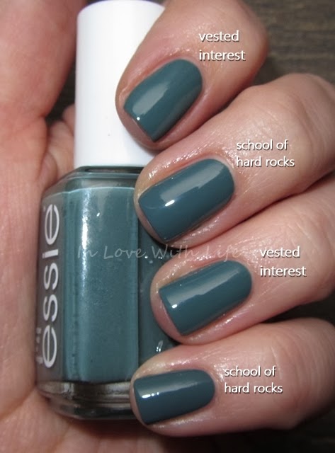 Essie School Of Hard Rocks Vs Vested Interest