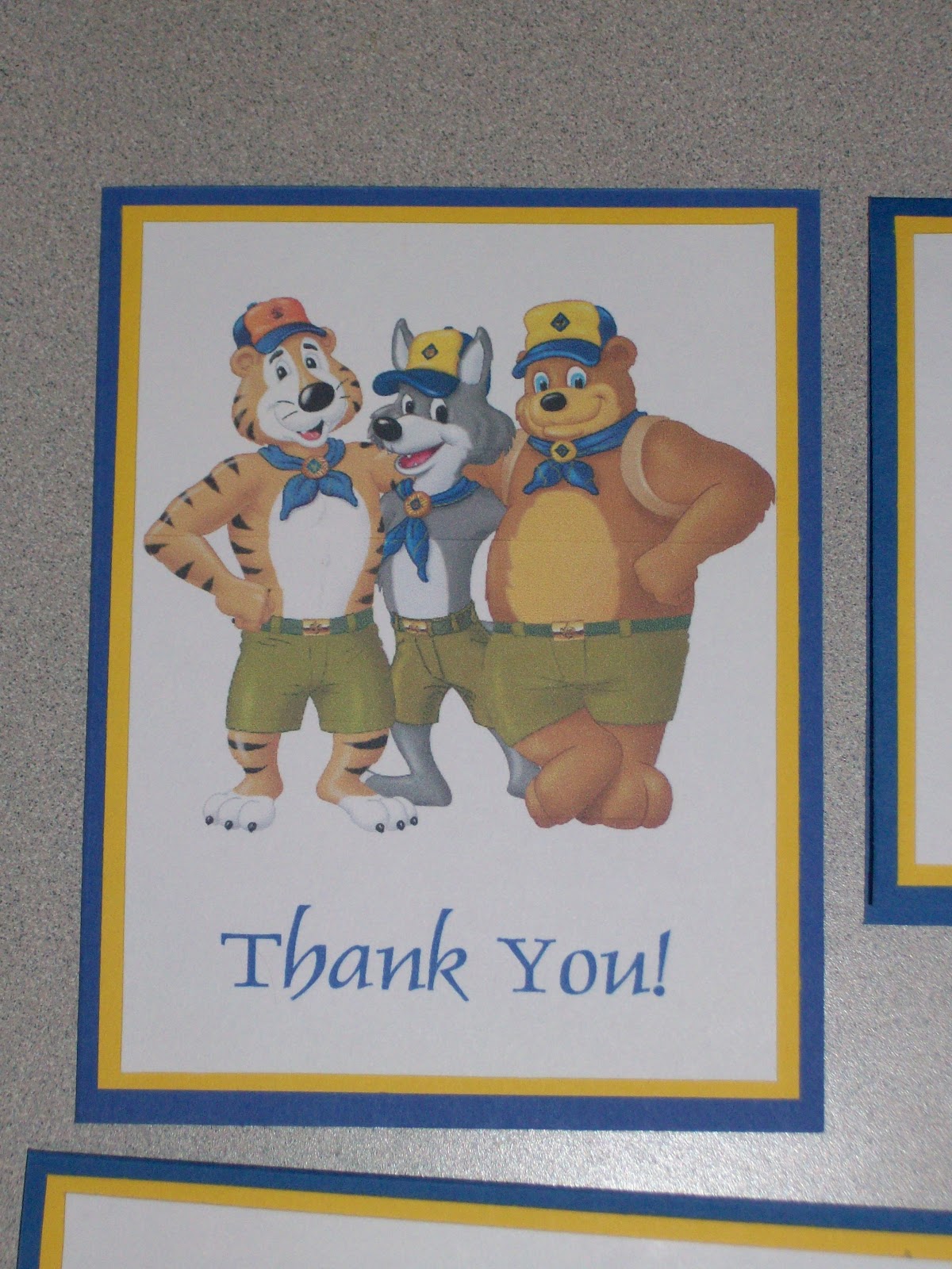 Purple Pizzazz: Cub Scout Thank you cards
