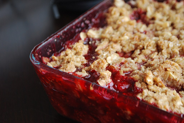 Rhubarb Raspberry Crisp - Always Order Dessert