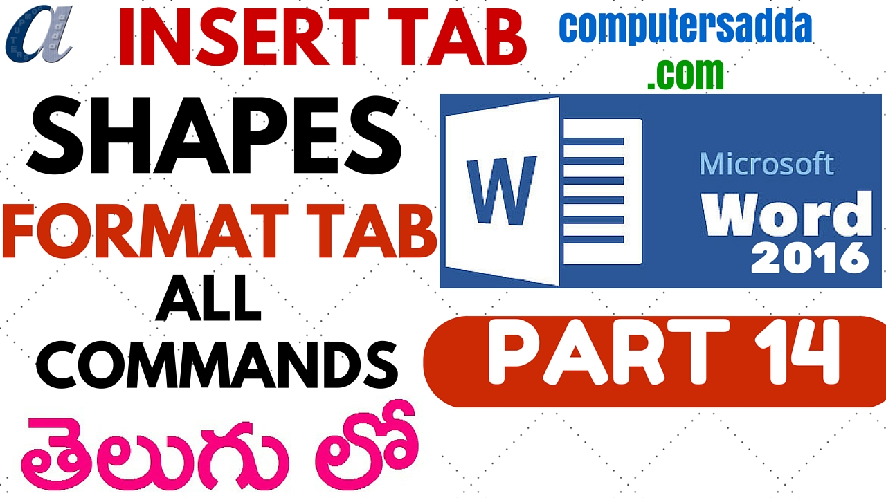 Insert Shapes And Format Commands Computersadda