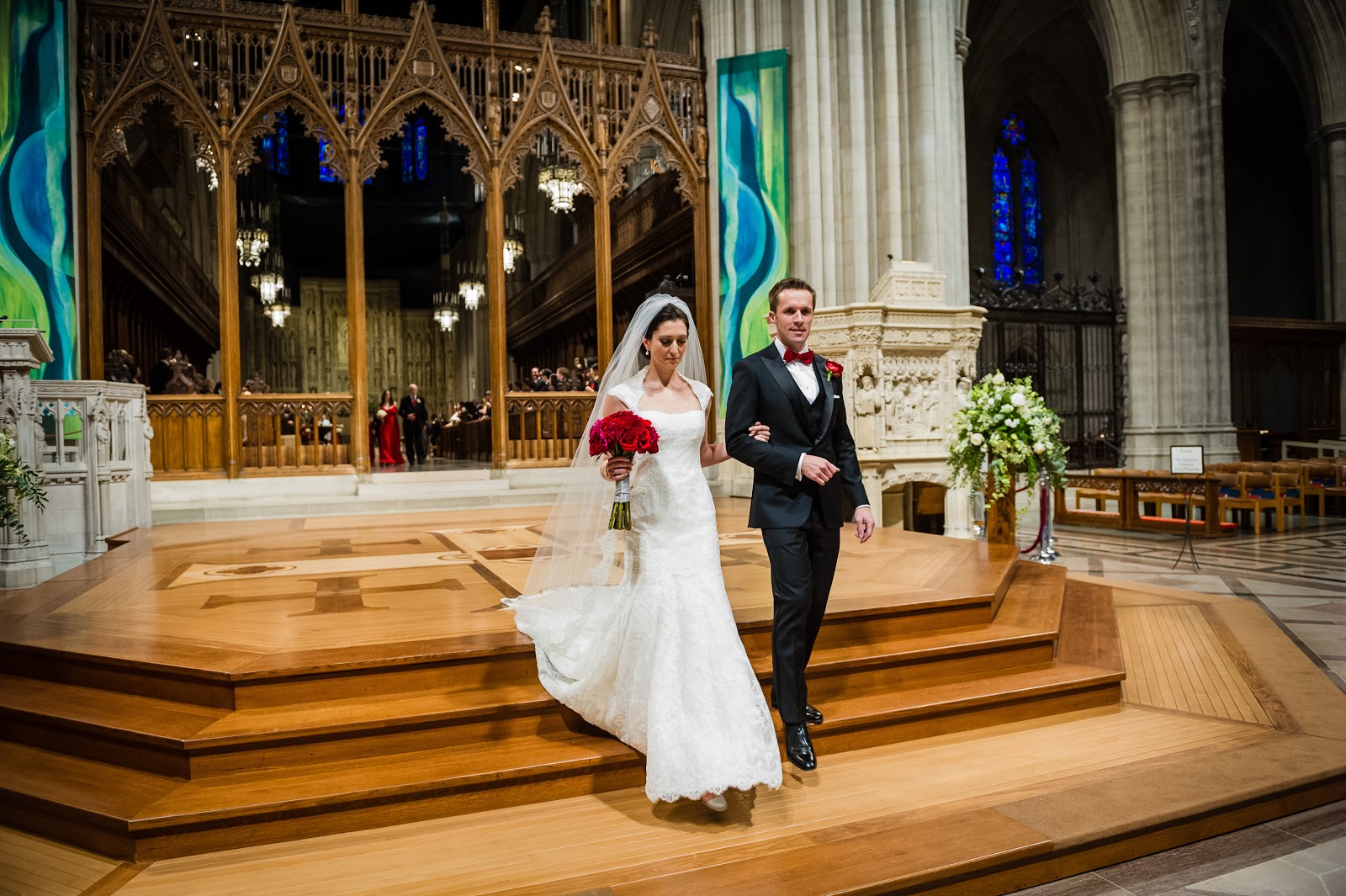 Bridal Bubbly: Romance in Red at the Cathedral {Rebecca + Jason}