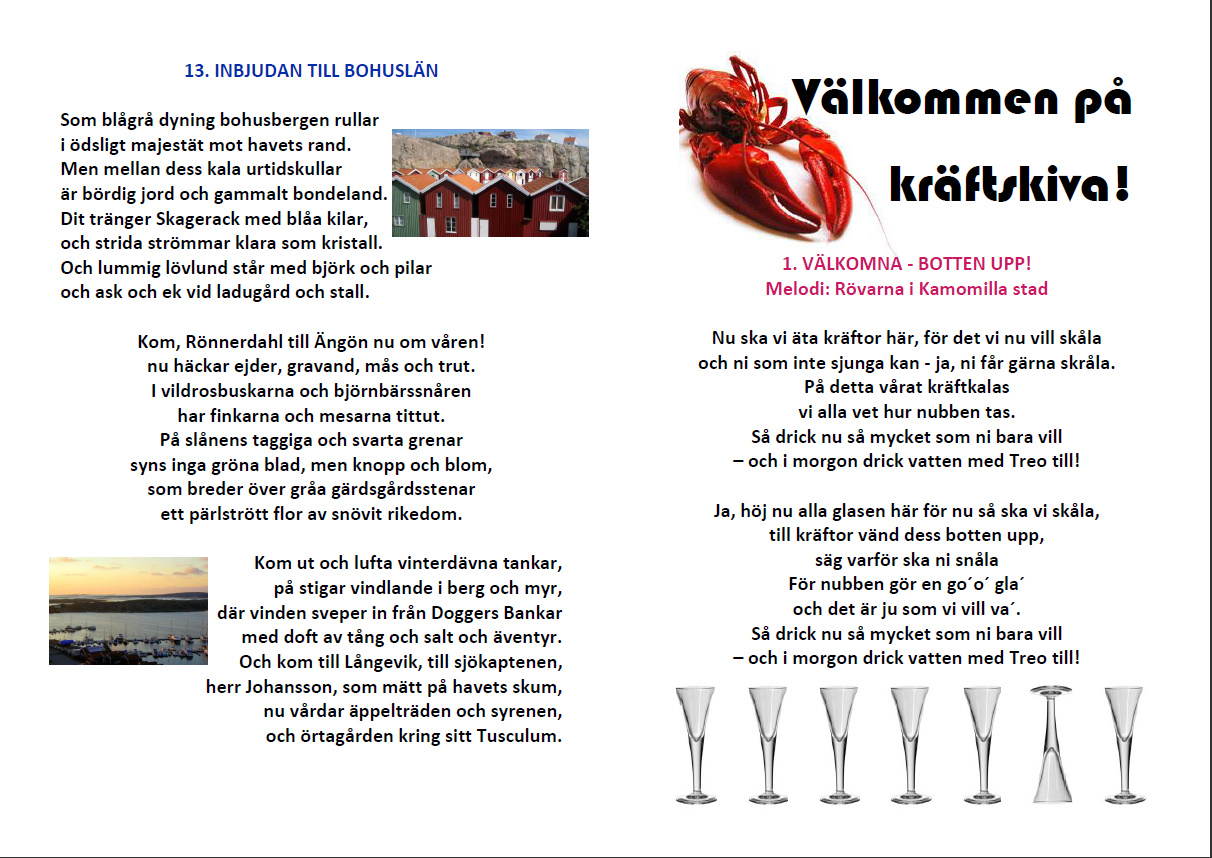 En svensk tiger i Oslo - och lite varstans: Vishäfte med snapsvisor ...