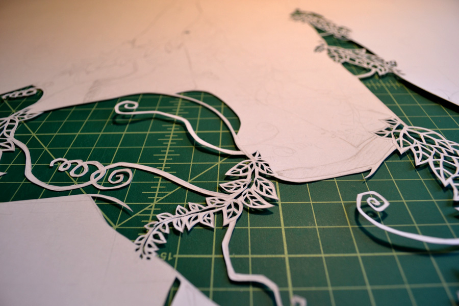 Heather Clements Art: Extra Large Paper Cut Progress