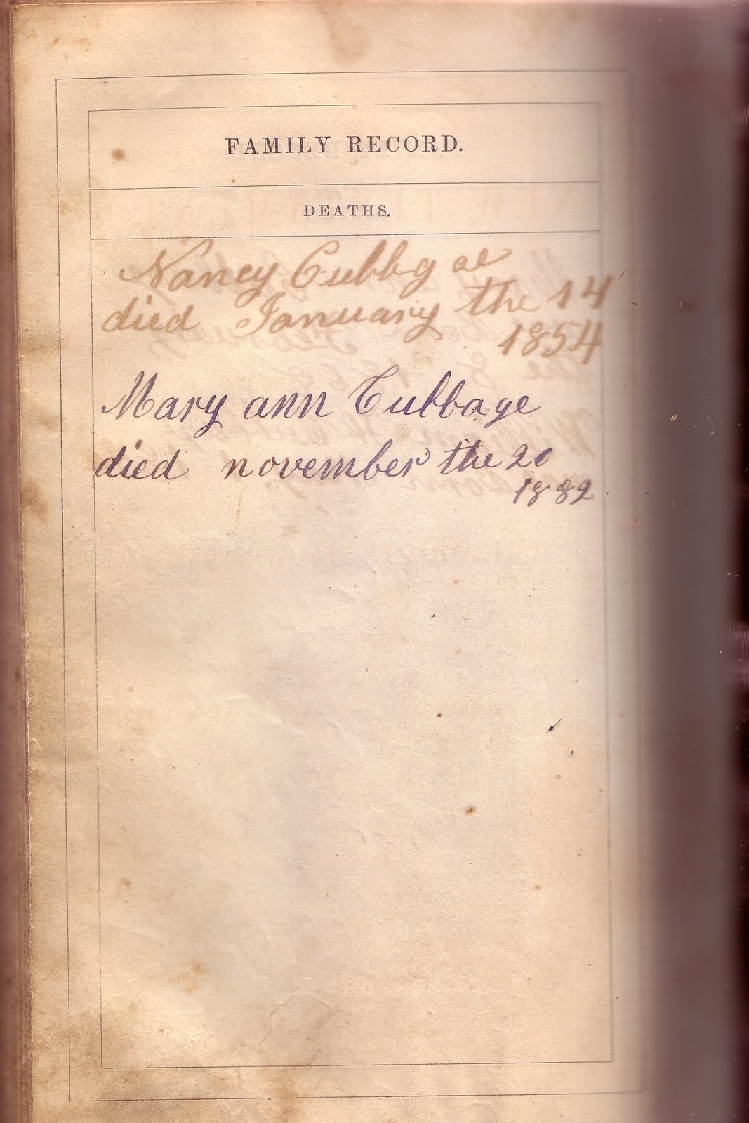 Cubbage Genealogy: Treasure Chest Thursday - Cubbage Family Bible