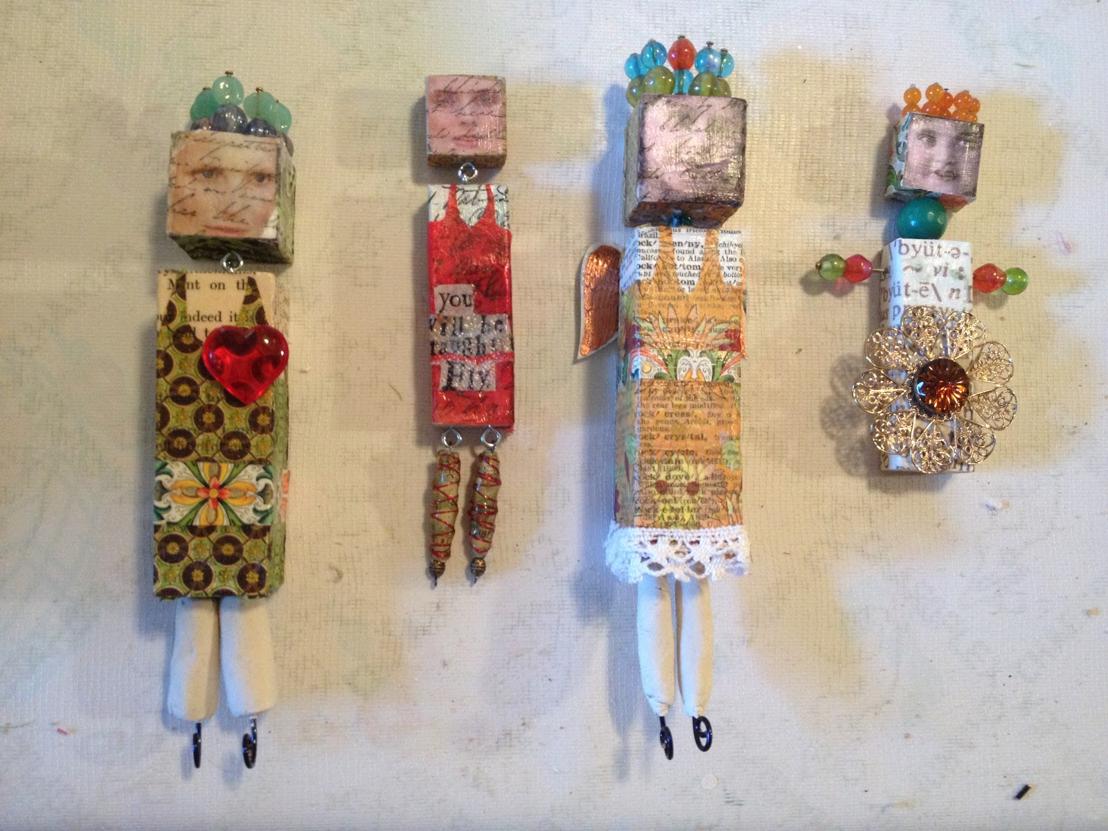 altered book studio.....: Block Head Dolls Play Date