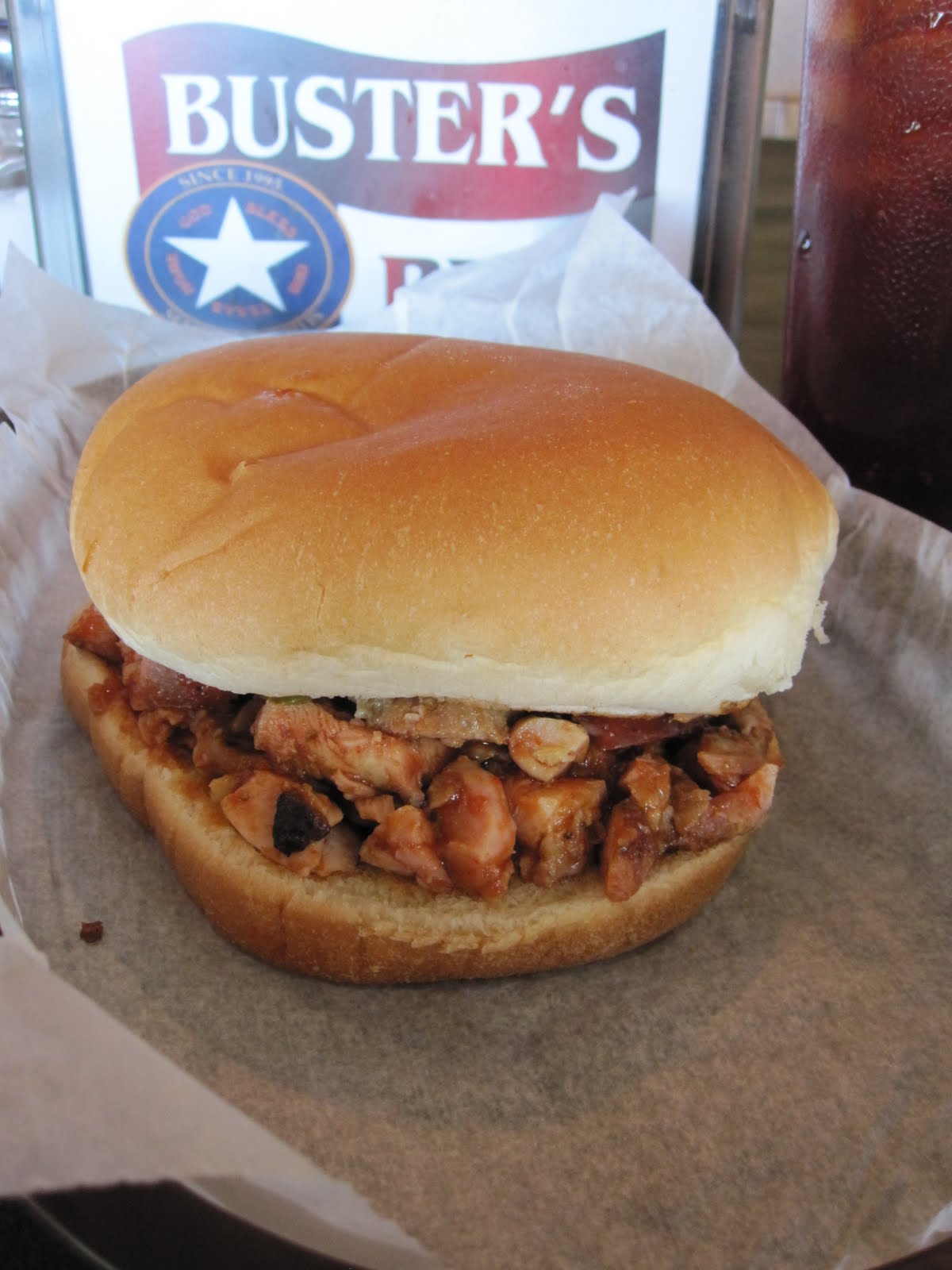 Man Up: Tales of Texas BBQ™: Chicken-thigh & chopped-beef sandwiches at ...