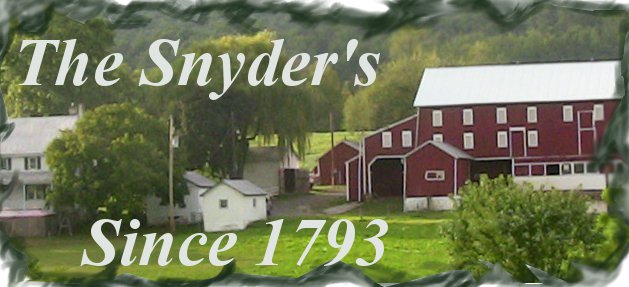 Snyder Family History Blog - Mifflin County PA