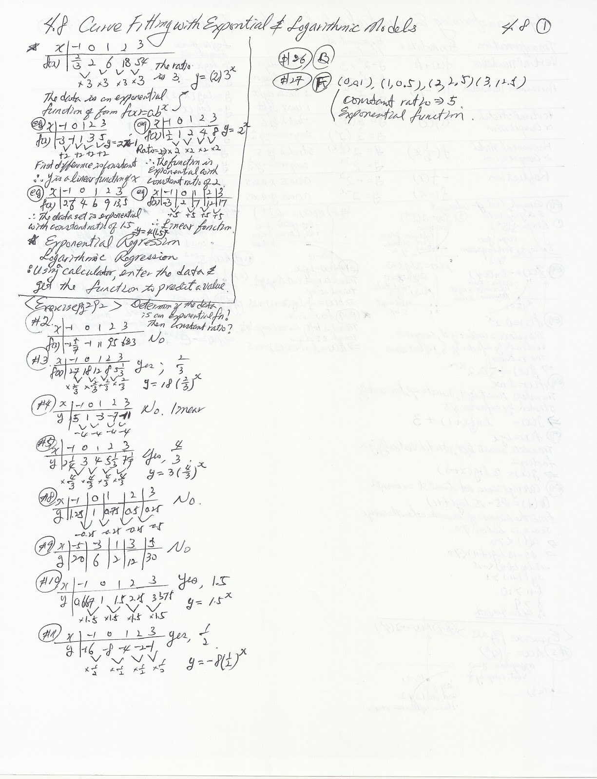 Sean's Math Page: Algebra 2 Class Note - Chapter 4