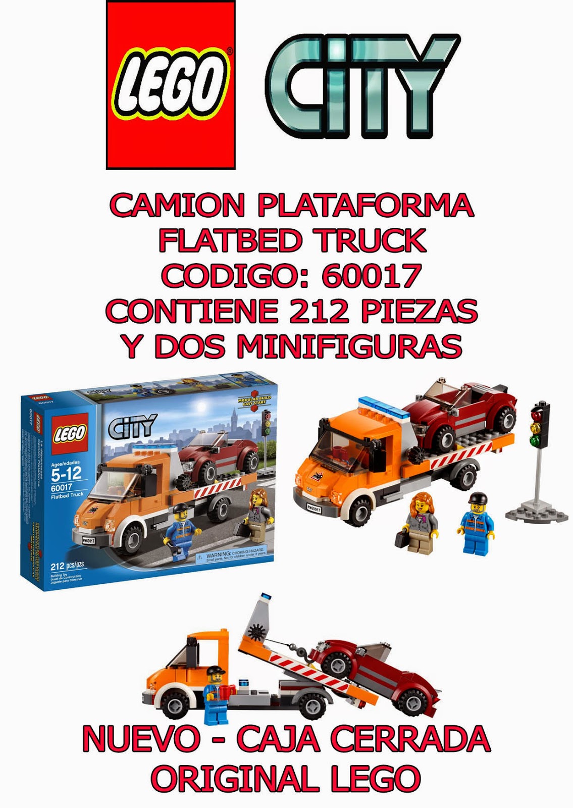 Juguetería León: Lego City 60017 Camion Plataforma Flatbed Truck ...
