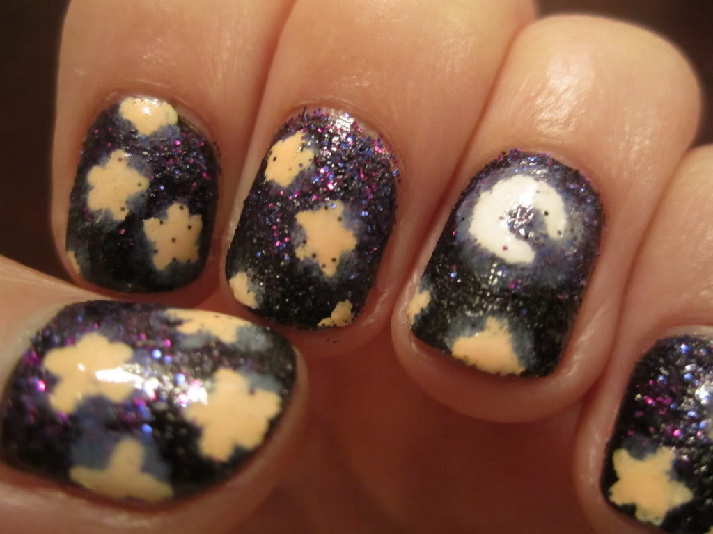 Lavender Parfait: What a Starry Night - Nail Art