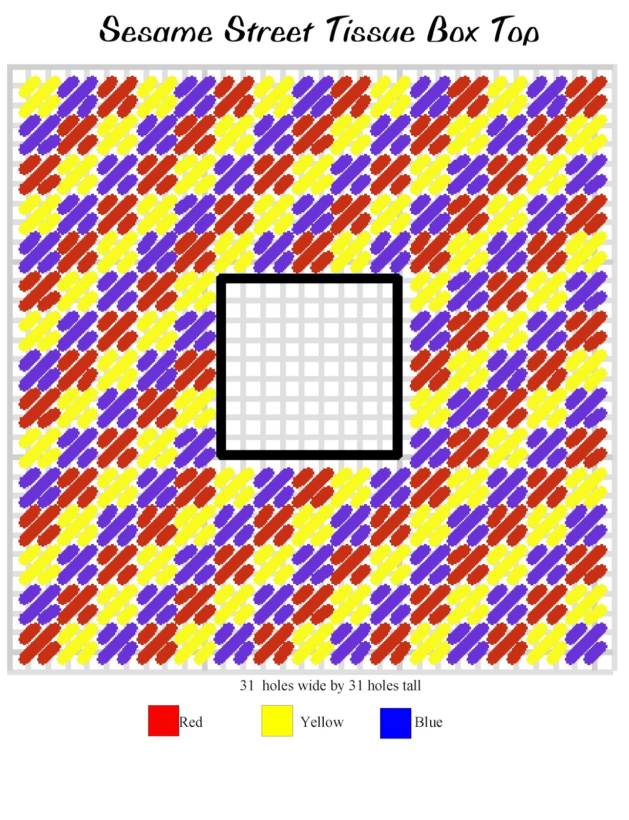 DIY Party Mom: Grover Plastic Canvas Tissue Box Pattern