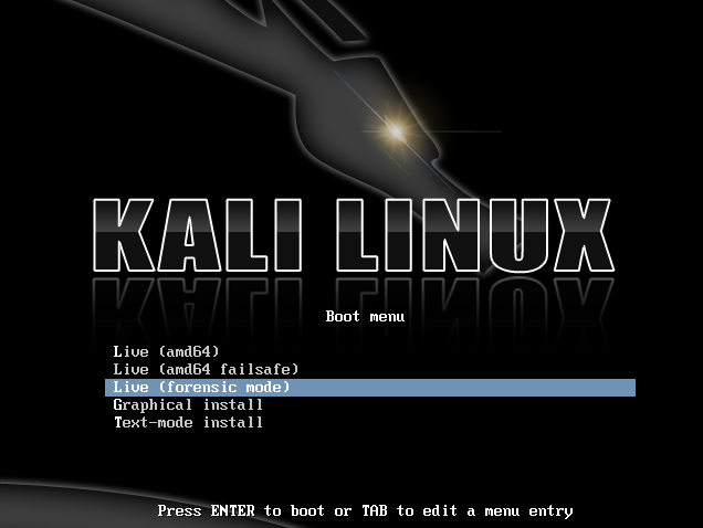 parasyuhada: Kali Linux Forensics Mode