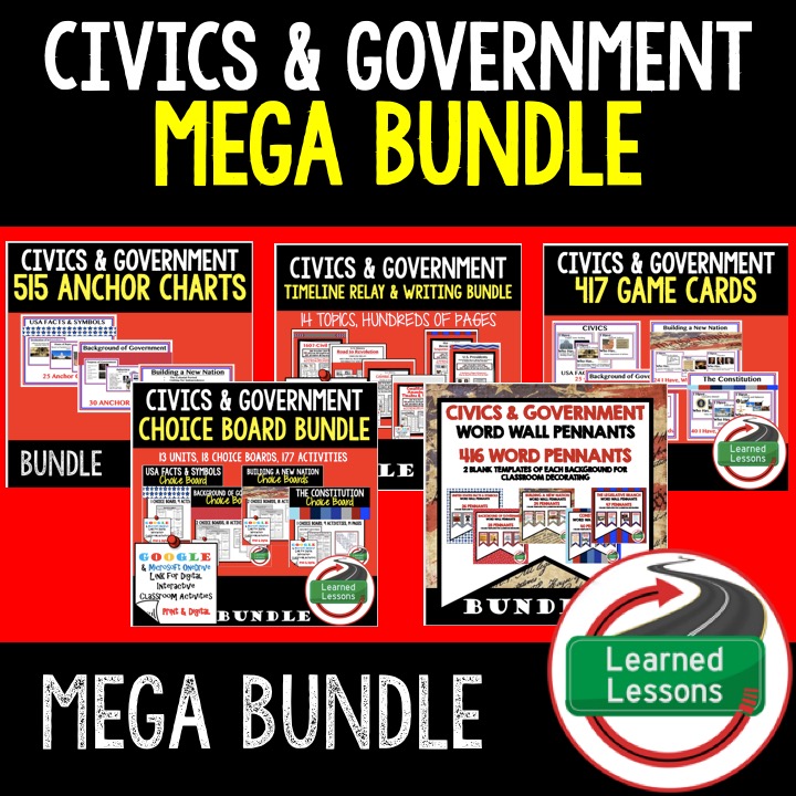 Civics and Government Mega Bundle, Civics Curriculum - Learned Lessons ...