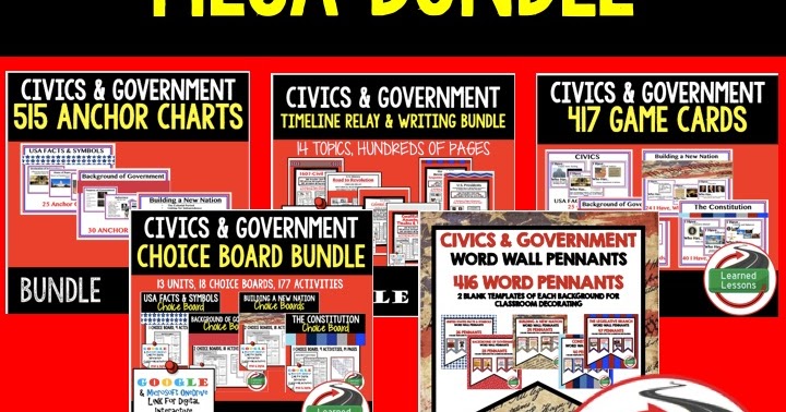 Civics and Government Mega Bundle, Civics Curriculum - Learned Lessons ...