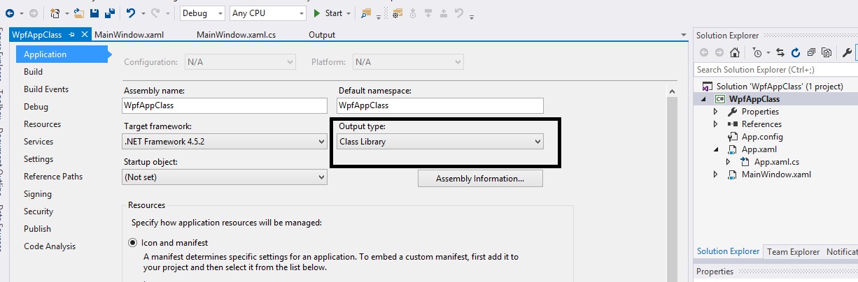 Codetips How To Convert Wpf Application Project To Class Library